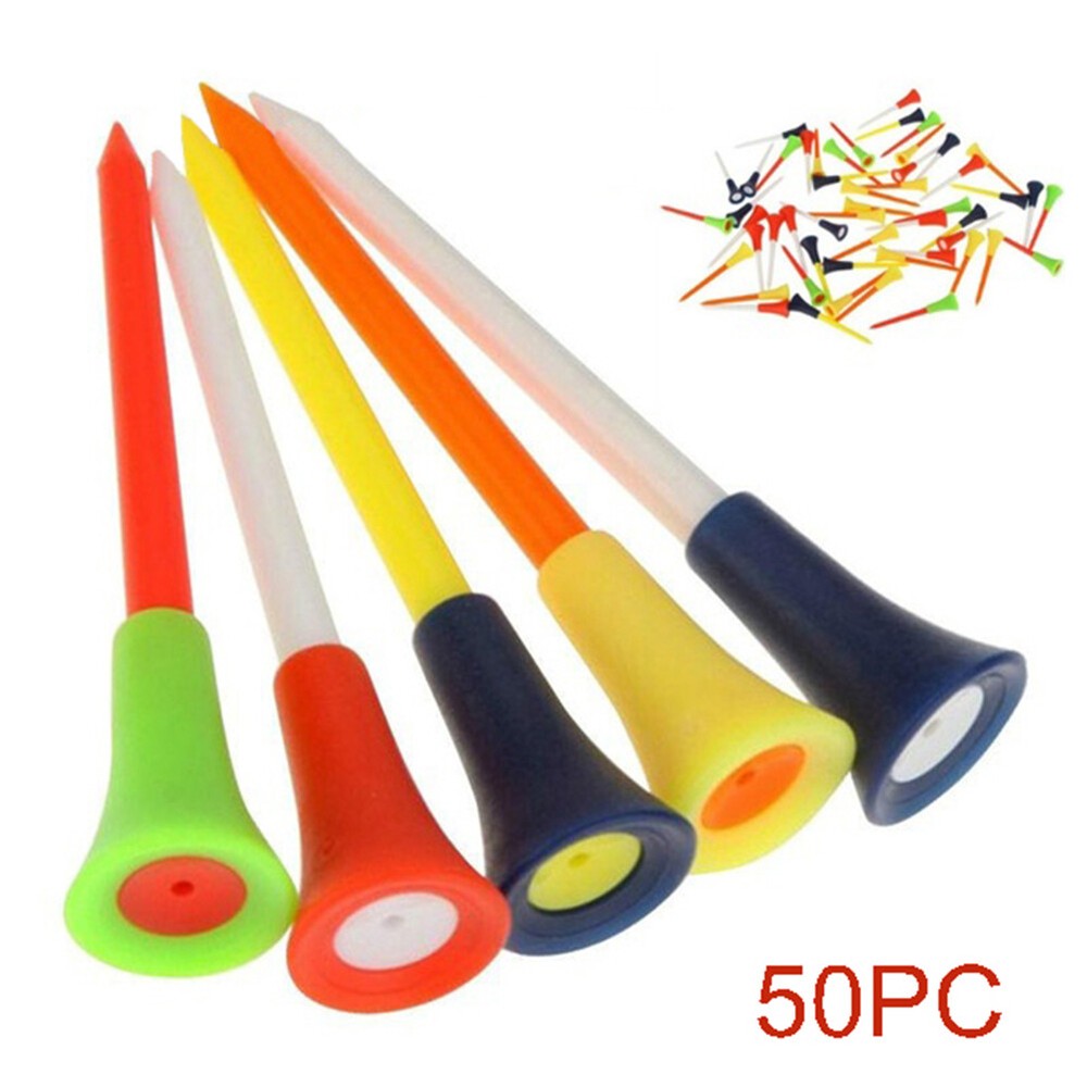 50Pcs/Set Golf Tees With Cushion Top 83MM Large PVC Tee Multi Color ...