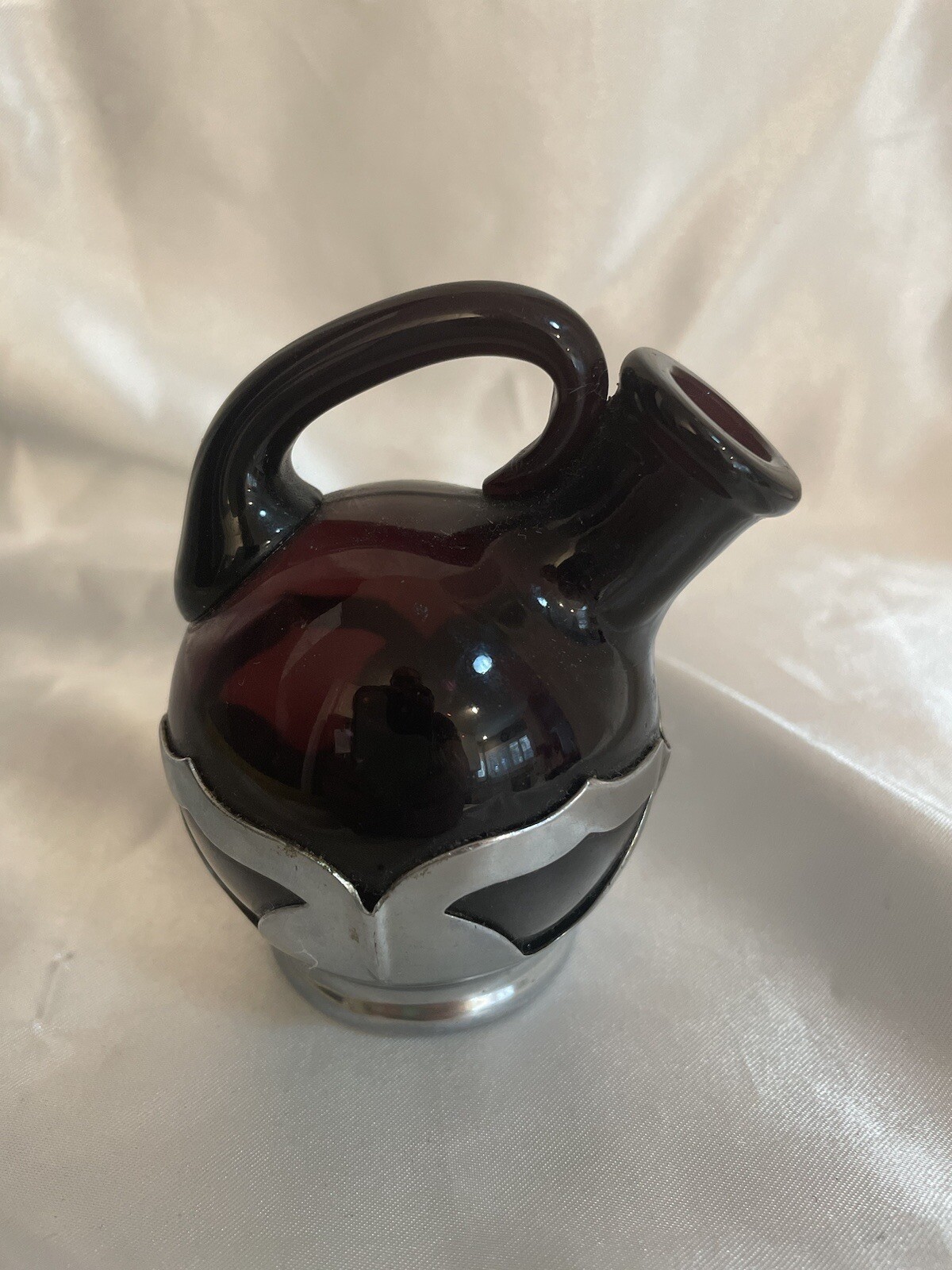 Farber Bros Mini Krome Kraft Amethyst Decanter Cruet Pitcher 3.5” x 3 ...