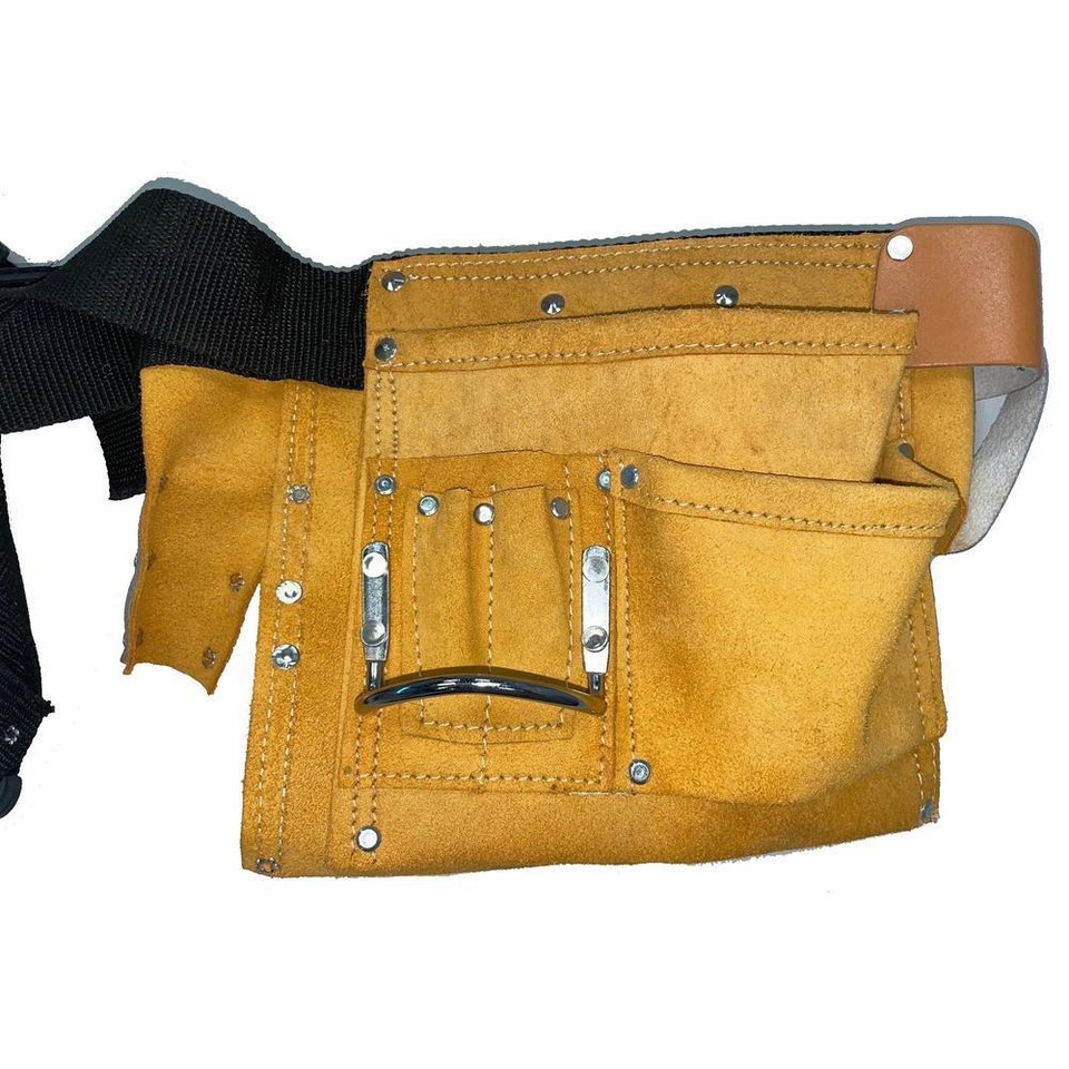 11 Pocket Leather Tool Belt w/ Quick Release Buckle Carpenter ...