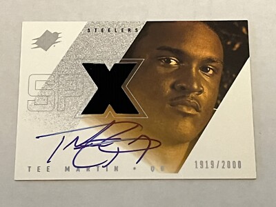 Tee Martin 2000 Upper Deck SPx Autograph Auto Relic SP /2000 Pittsburgh ...