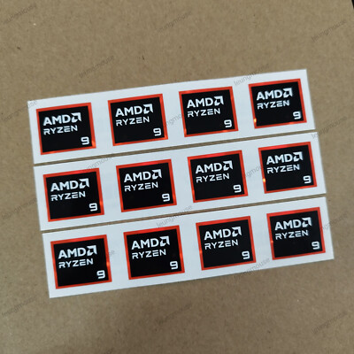 AMD RYZEN 9 STICKER 17MM X 20MM 2024 VERSION Genuine & New ( 12 PCS per ...