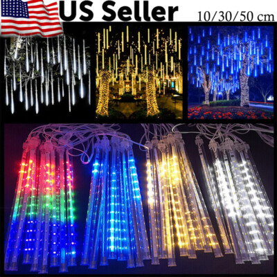 Rain Drop Lights,50cm LED Meteor Shower Lights 8 Tubes Icicle Snow ...