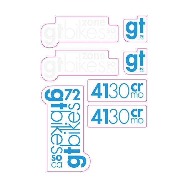 2009 GT BMX - Zone Blue White Clear decal set | eBay
