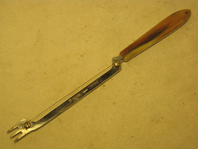 rare vintage D.R.G.M. Germany Chromo Trident logo utensil slicer fork ...