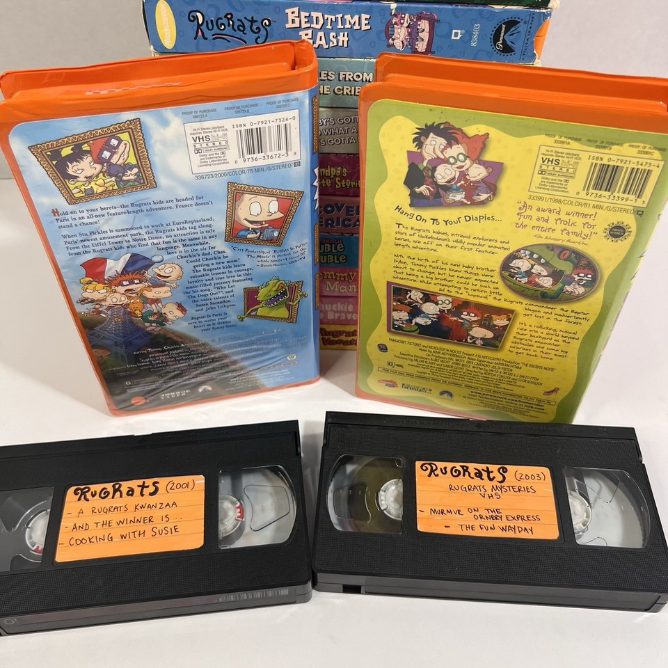 Nickelodeon Rugrats VHS Collection 18 Tapes Movies & Cartoons Vintage ...