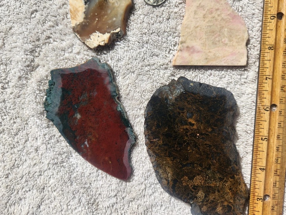Lot of Mixed Assortment Rock Mineral Small Cut Slabs - Moss Agate ...