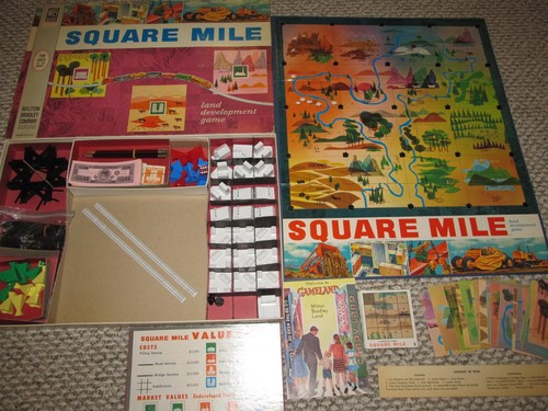 Vintage 1962 SQUARE MILE Land Development Game Milton Bradley (appears ...