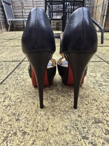 Christian Louboutin Pitou Leather Peep-Toe Bootie 39.5 | eBay UK