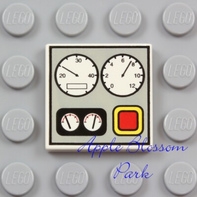 LEGO 2x2 White FLAT TILE - Train Engine Race Car Truck Gauge Dial ...