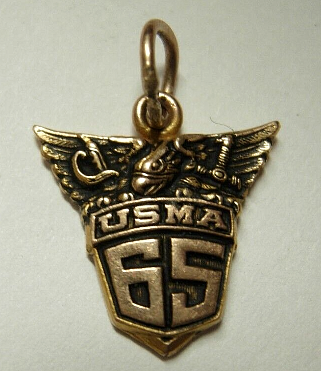 USMA 1965 10K Gold Pendant / Charm - Westpoint US Army Military Academy ...