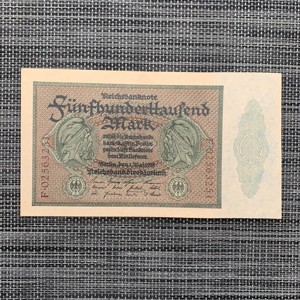 Germany 500000 Mark Banknote German Currency Post WW1 WWI Paper Money ...