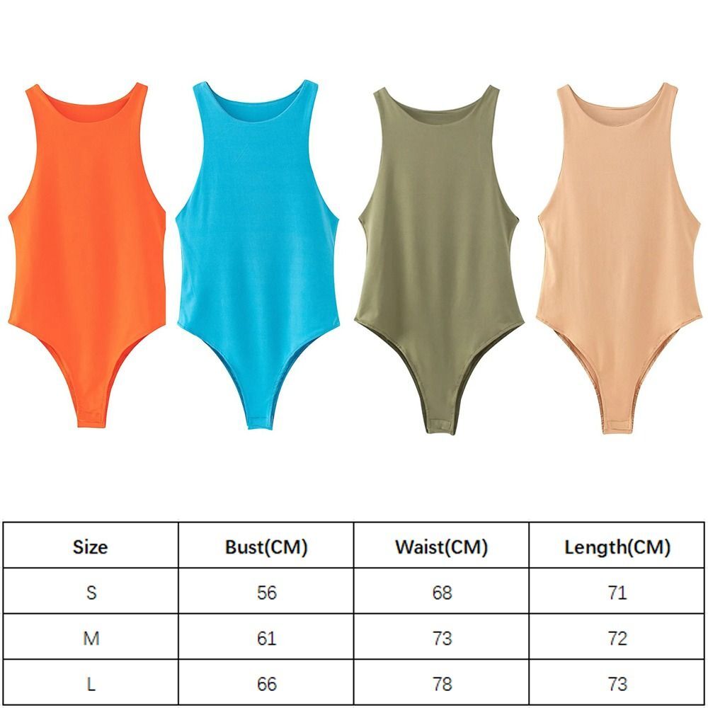 Summer Women Bodysuits Solid Color Short Playsuits Sexy Jumper Body ...