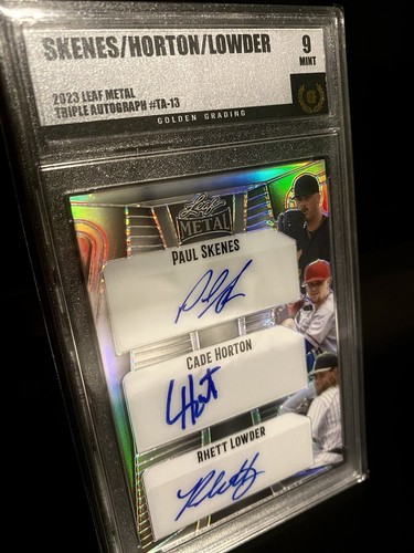 PAUL SKENES 🔥 CADE HORTON 🔥 RHETT LOWDER AUTO LEAF METAL 9/10 | eBay