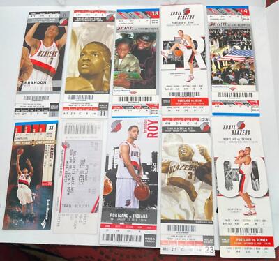 Lot of 10 Genuine NBA Portland Trailblazers Game Ticket Stubs (Lot 63 ...