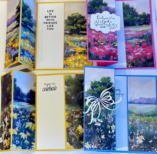 4 Greeting Stampin Up Meandering Meadows DSP Card Kit 4 Designs DIY Fun ...