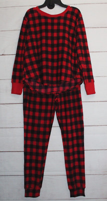 Roudelain Red Buffalo Plaid 3-PC Fleece Pajama Set: Top, Joggers ...