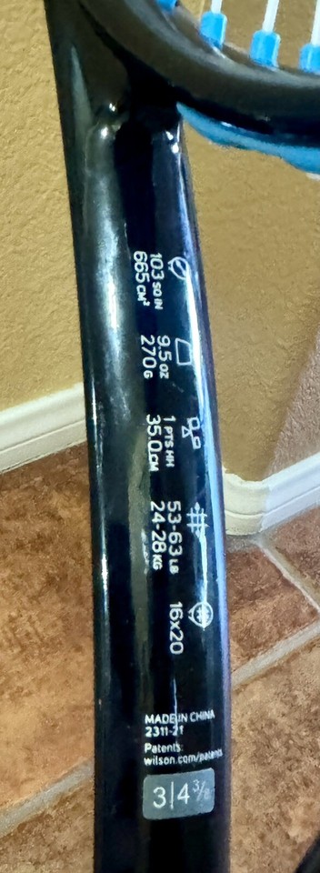 Wilson Ultra Comp Tennis Racket 9.5 oz, 103 Sq in, 16x20 4⅜ grip ...