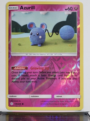 REVERSE HOLO Azurill 146/236 NMM Asako ItoCrocheted Cosmic Eclipse ...