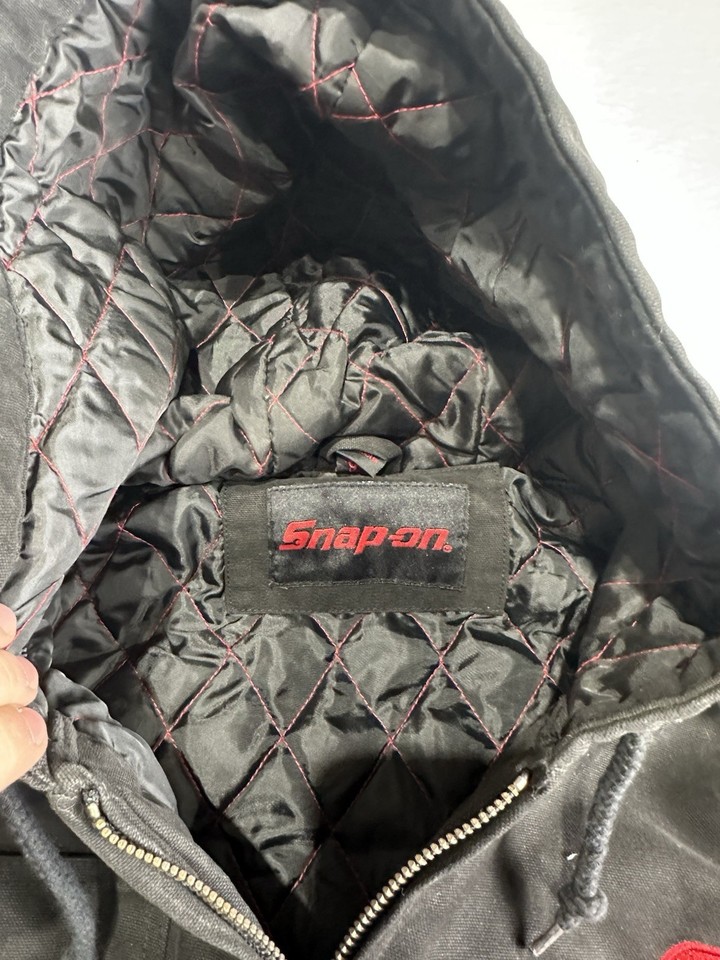 Snap On Tools 95th Anniversary Work Jacket Black Full Zip Canvas Heavy ...