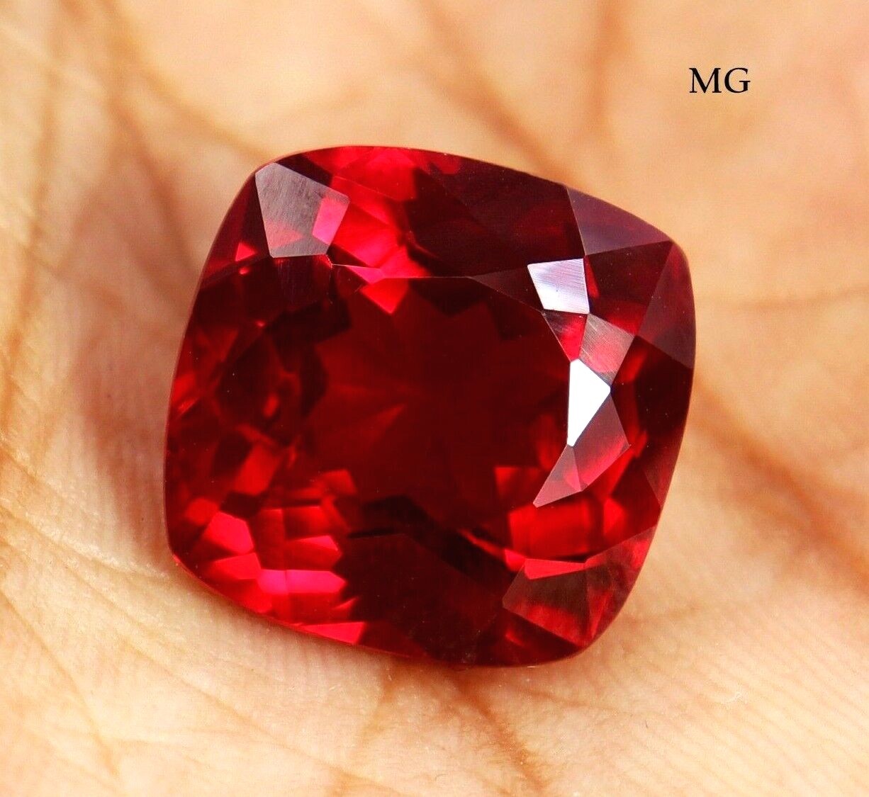 Natural Cushion Red Ruby 18.65 Ct 14x14 mm Faceted Cut AAAAA VVS Loose ...
