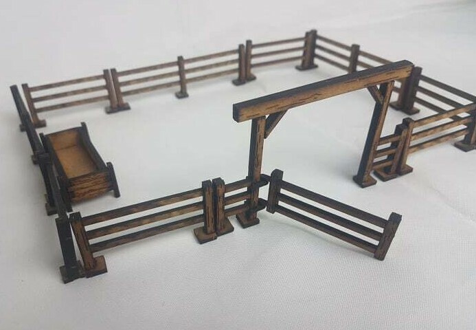 28mm wild west Fences MDF Terrain Suitable for cowboy games and dead ...