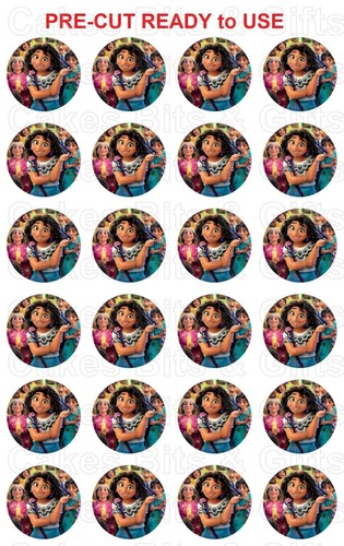 24x ENCANTO MIRABEL COLOUR Edible Wafer Cupcake Toppers PRECUT READY to ...