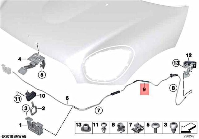 Genuine BMW OEM 51239802336 Bowden Cable Rear for sale online | eBay