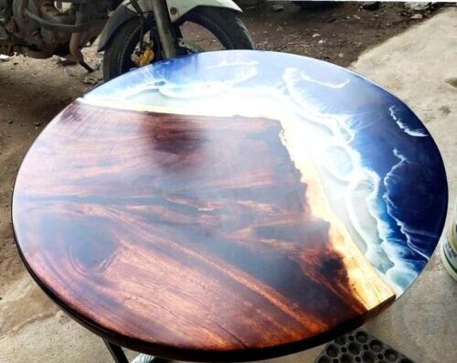 24 " Epoxid Harz Fluss Table Top, Epoxid Kaffee Heim Dekor | eBay.de