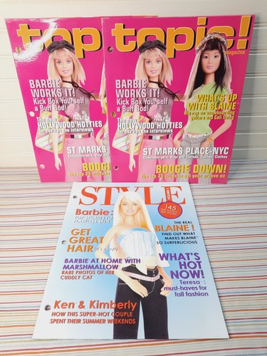 Lot of 3 Vtg Barbie Doll School Binder Folder Mattel Y2K Magazine Cover ...