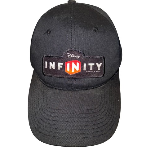 Disney InfINity White Orange Logo Letters on Black Cotton Poly Hat Cap HookLoop | eBay