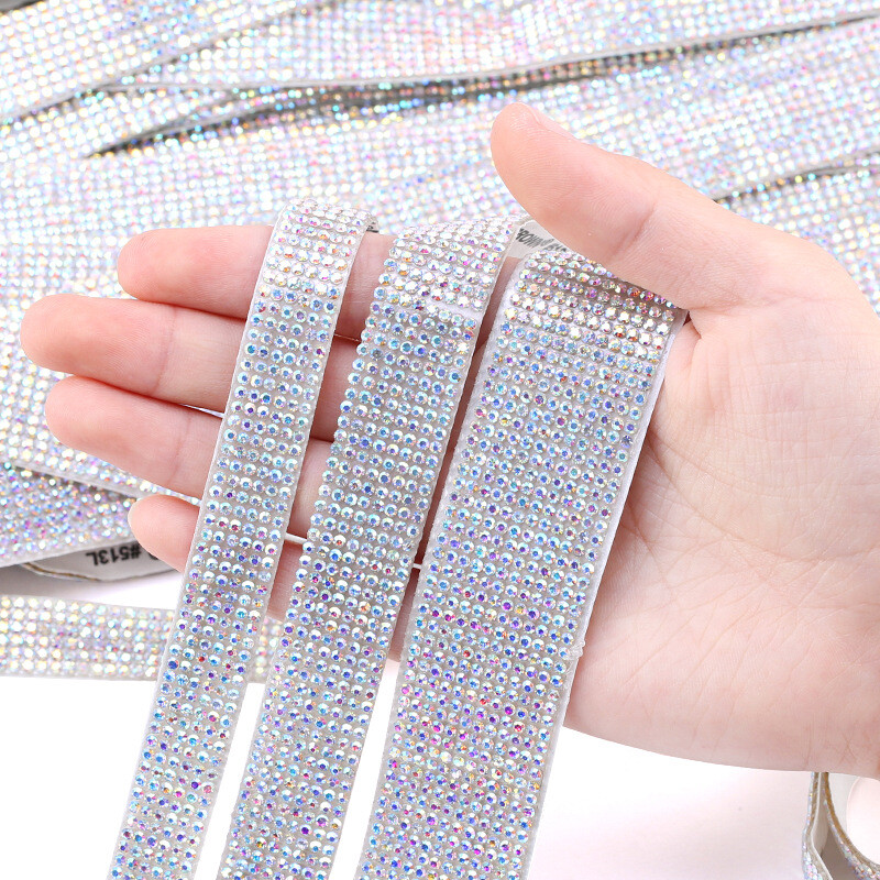 3 Yards Self Adhesive Shiny Crystal Rhinestone Diamond Ribbon Decor ...