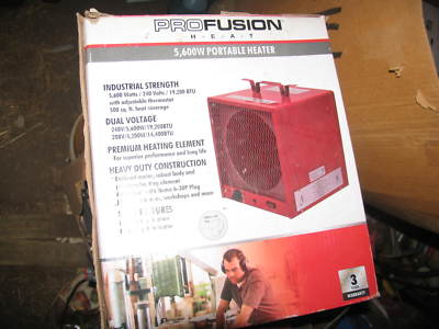 ProFusion Heat Industrial Fan-Forced Heater- 5600 Watts, 19,000 BTU ...