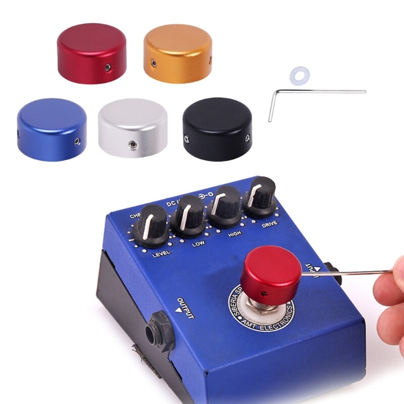 Guitar Effect Pedal Pad Cover Aluminum Alloy Foot Switch Toppers Knobs ...