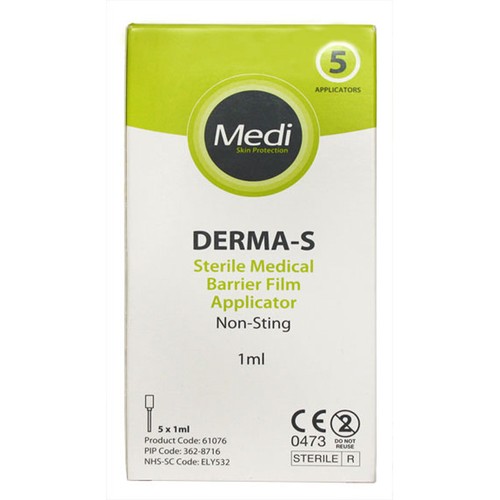 Medi Derma S Sterile Medical Barrier Film Applicators 1ml x 5 ...
