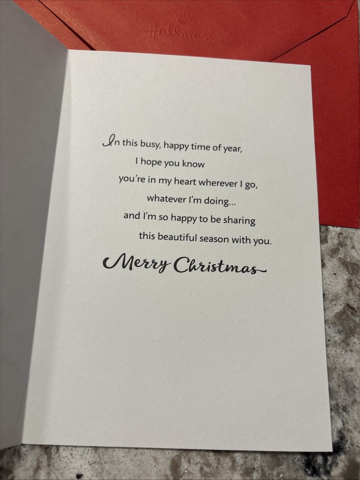 Christmas I Love Sharing - Husband Wife Family 5”x7” Hallmark Greeting ...