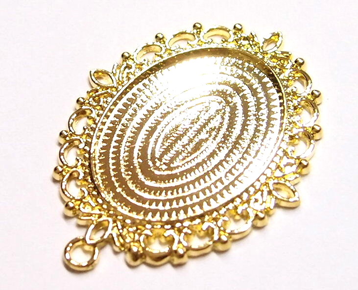 4 of 40x30mm Shiny Gold Victorian Deco Four Loops w/Scallops Pendant ...