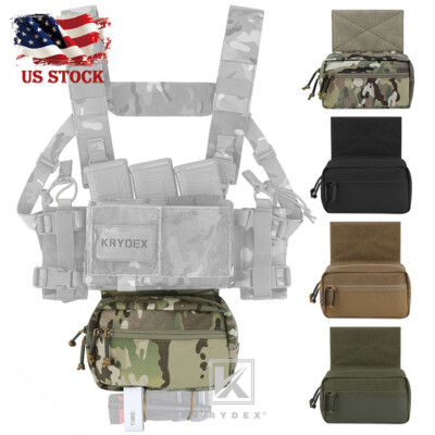 KRYDEX Tactical Drop Dump Pouch SACK Chassis Pack Hook & Loop For Chest ...