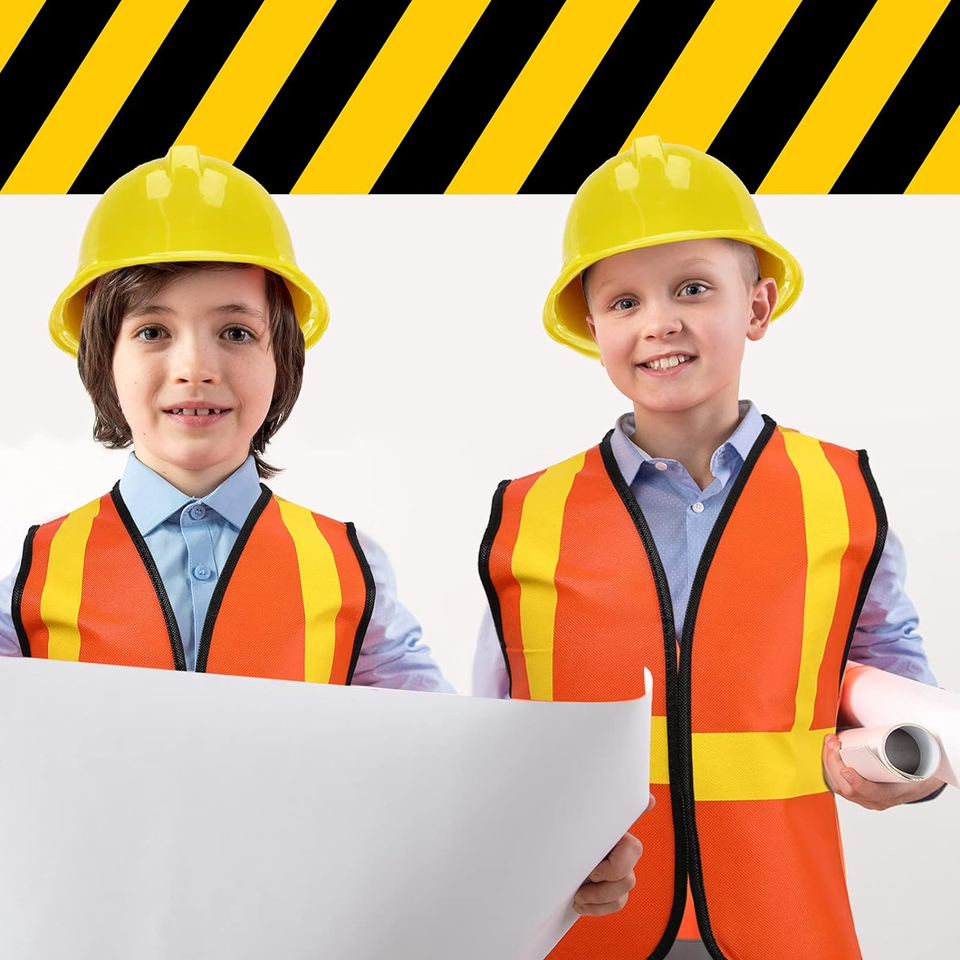 108 Pcs Kids Construction Vest Bulk Kids Worker Costumes Party Supplies ...