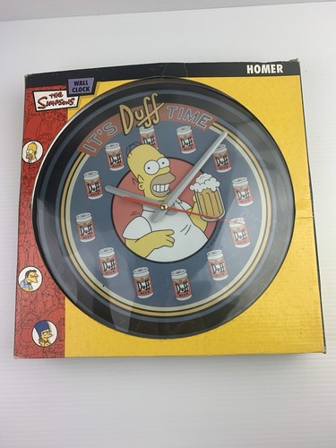 The Simpsons Wall Clock It's Duff Time Homer 2005 Fox Hot Topic | eBay