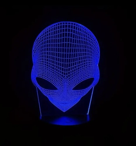 UFO 3D Gray Alien 7 Color Changing Led Table Lamp Night Light Touch ...