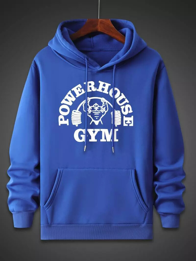 Gym Mens Hoodie Hooded Fleece Sweatshirt Joggers Jogging Muscle Fitness ...