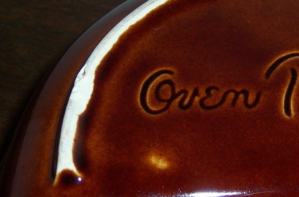 Divided Oval Serving Relish Dish Hull Oven Proof H.P. Co. USA Brown ...