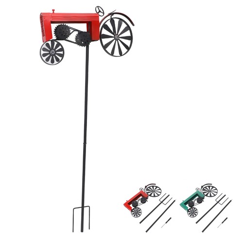 Tractor Wind Spinner Vintage Turning Wheels Metal Outdoor Stake ...