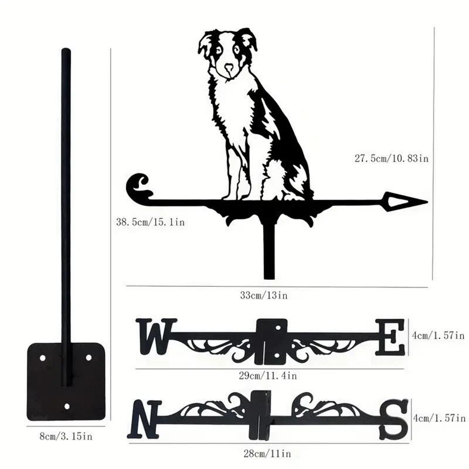 Dog Weathervane Gift Weathercock Iron Animal Weather Vane for Farm Lawn ...