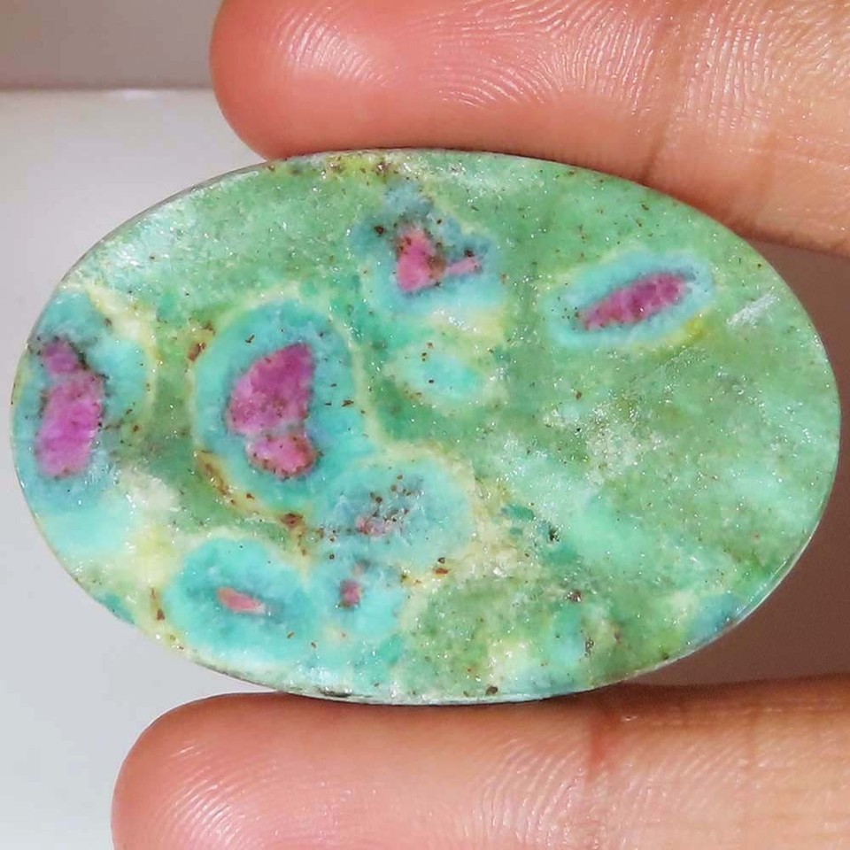 (31 X 47 x 6 MM) 99.60 Carat. NATURAL RUBY FUCHSITE OVAL CABOCHON LOOSE ...