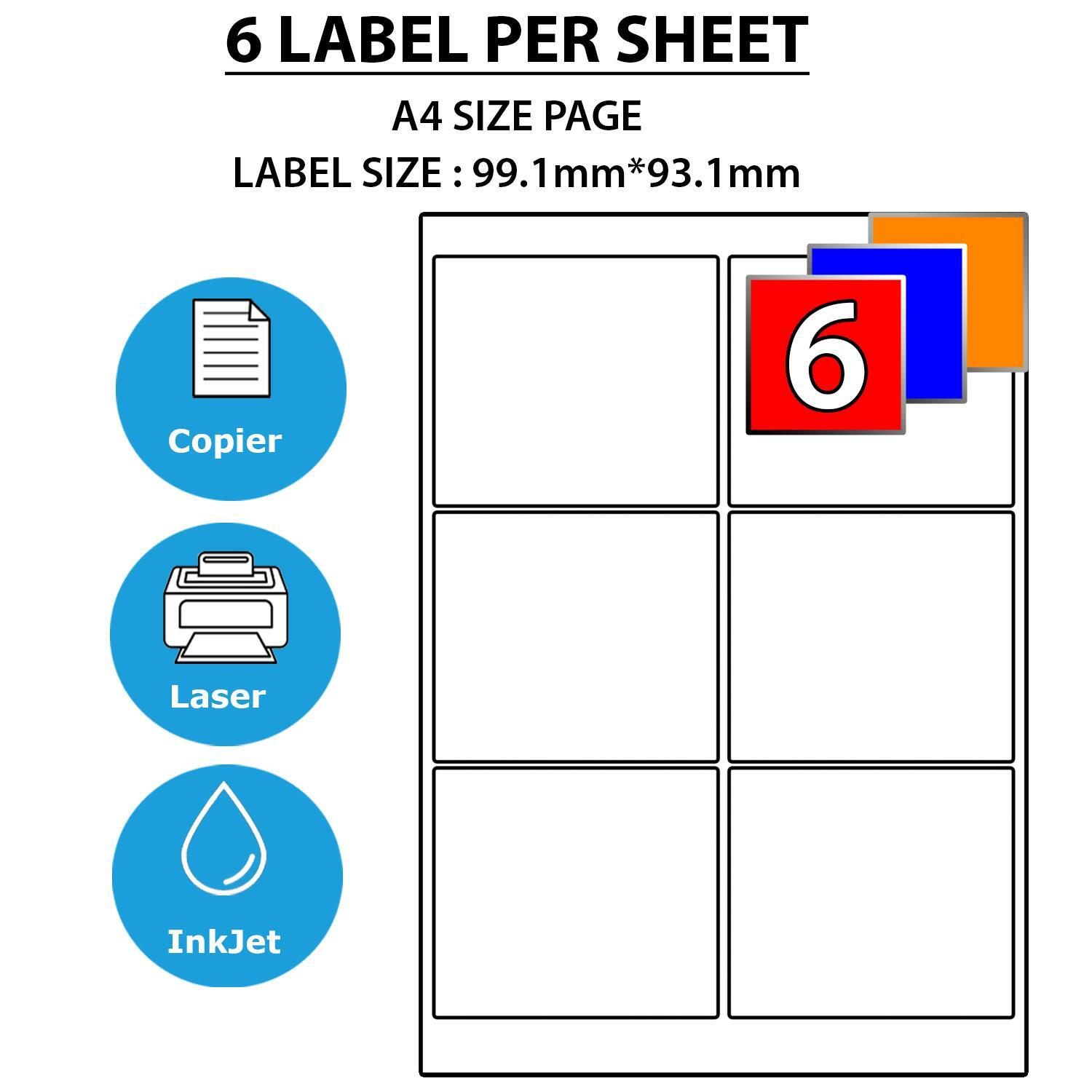 Address Labels White A4 Sheets Sticky Self Adhesive for Inkjet / Laser ...