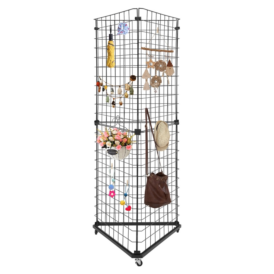 Wire Grid Panel Tower Triangle Display Stand Wire Grid for Retail ...
