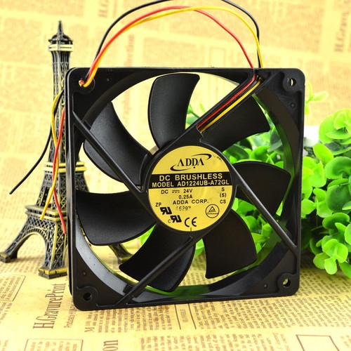 ADDA AD1224UB-A72GL DC 24V 0.25A 3-wire 120x120x25mm Case Cooling Fan ...