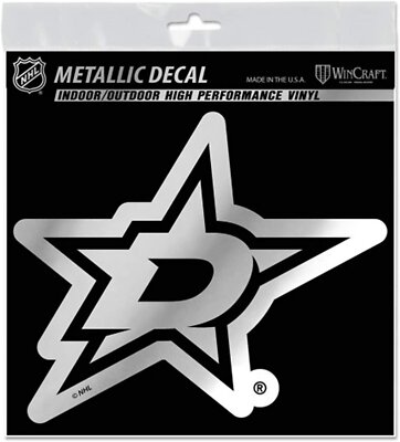Dallas Stars 6 Inch Decal Sticker, Metallic Chrome Shimmer Design ...