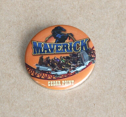 Cedar Point Amusement Park Maverick 3” Pinback Button Sandusky, OH | eBay